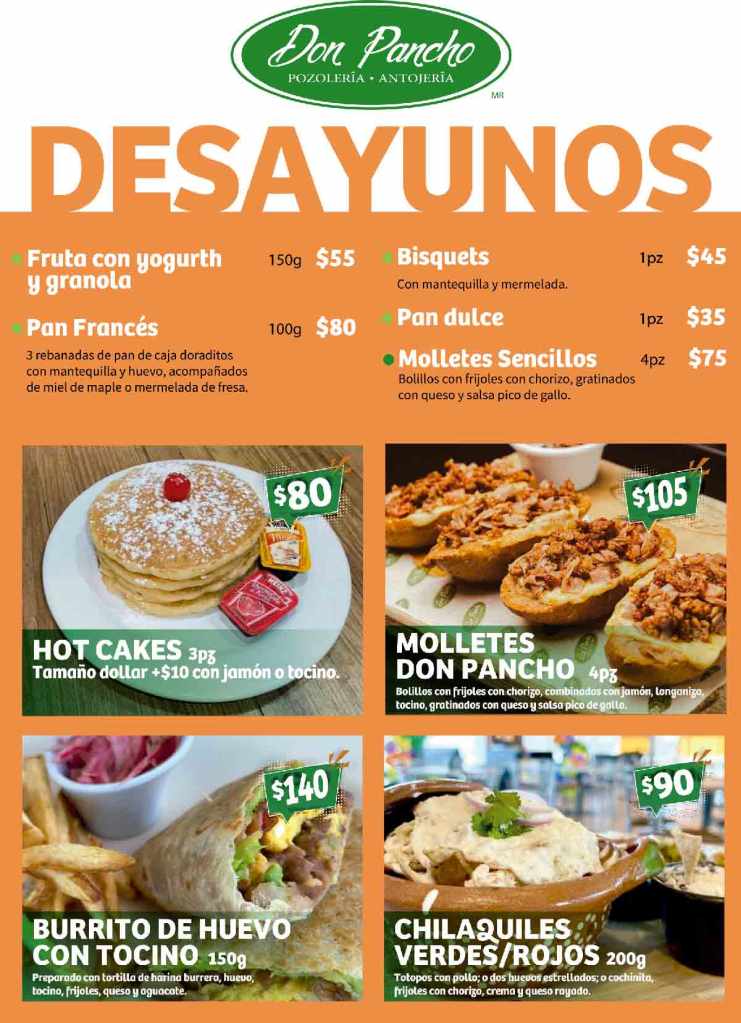 Menú Querétaro – Don Pancho