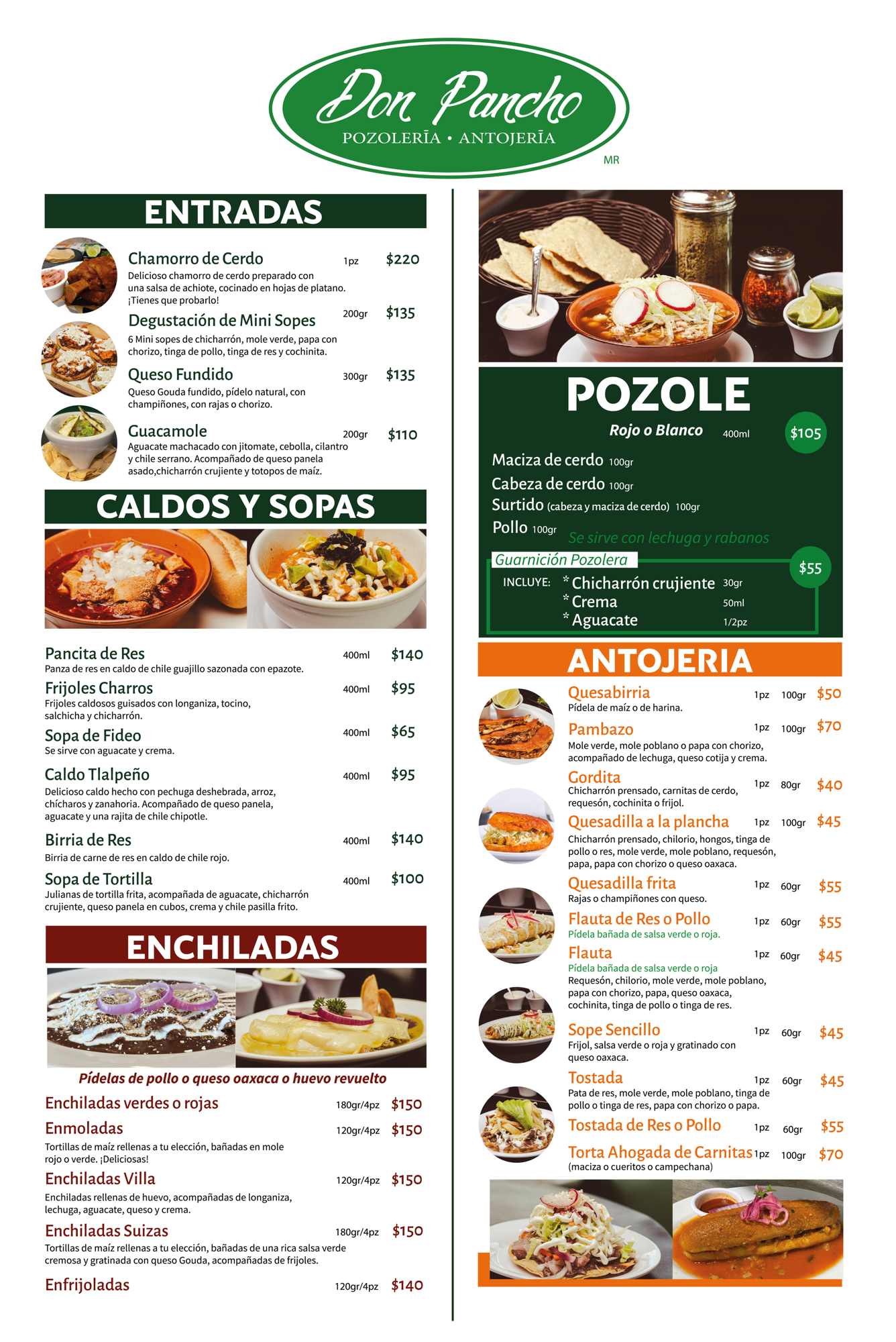 Menú Querétaro – Don Pancho